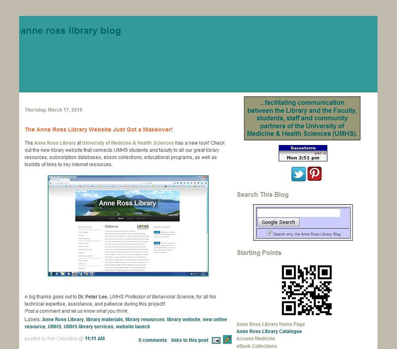 Information Resources Tour of UMHS Anne Ross Library