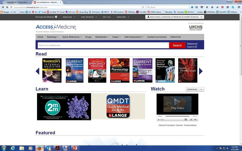 Information Resources Tour of UMHS Anne Ross Library